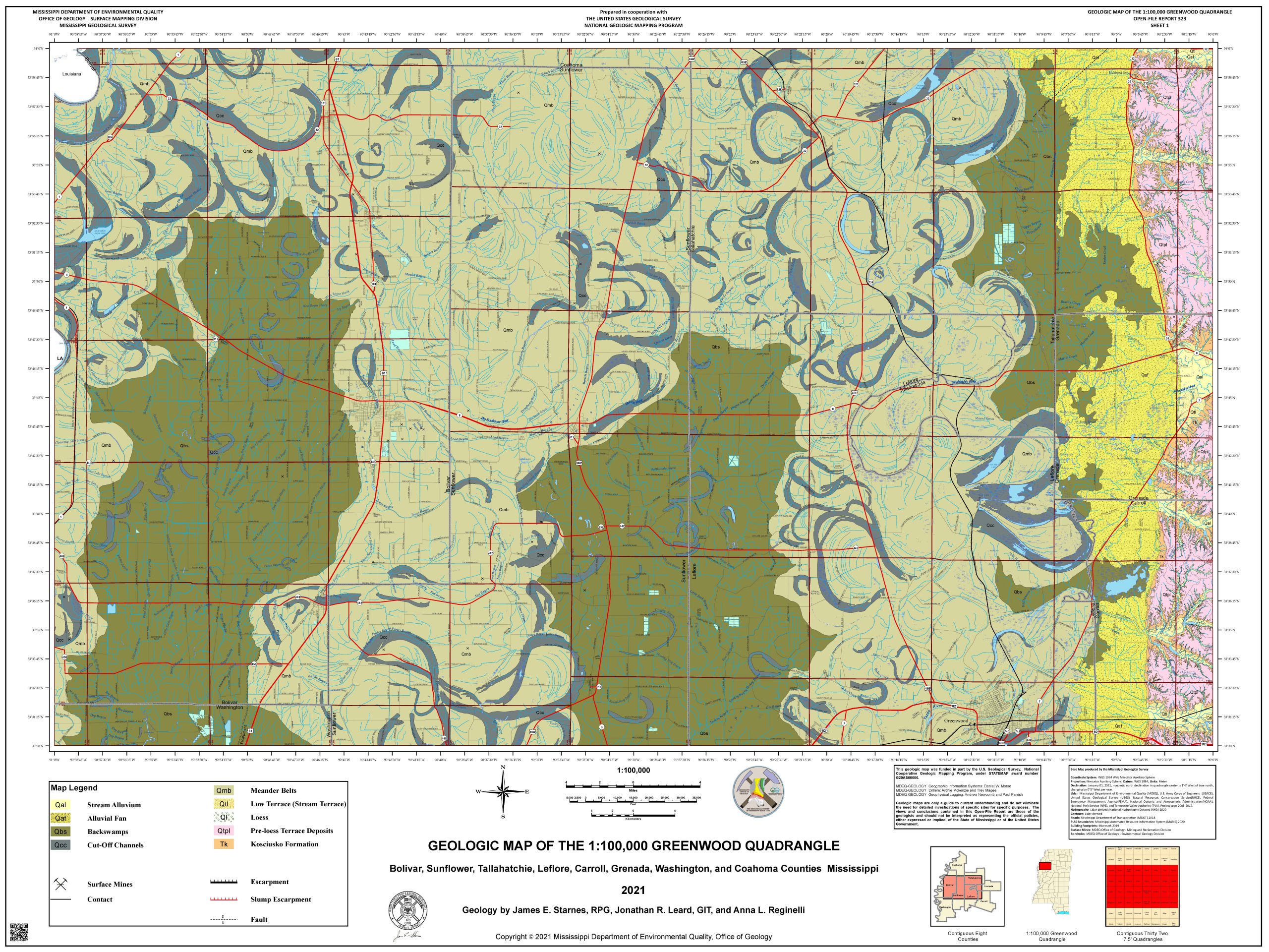 OF-323 Geologic Map of the 1:100,000 Greenwood Quadrangle Bolivar ...